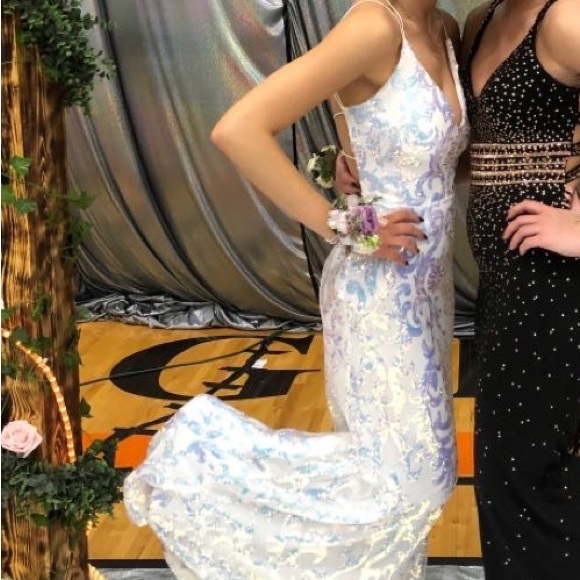 Dresses | White Iridescent Prom Dress | Poshmark